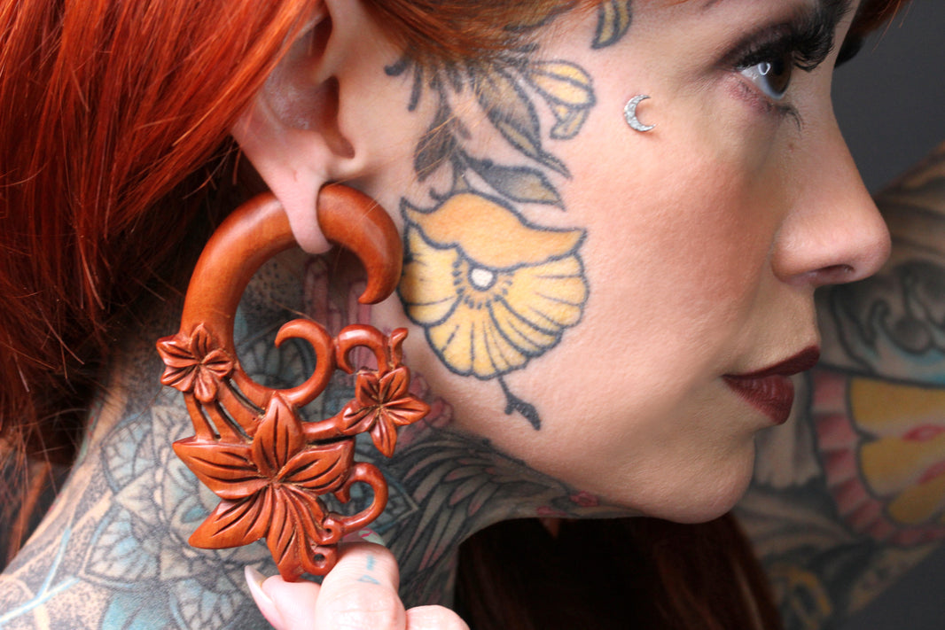 Stretched Ear Hand Carved Plugs, Tunnels, Gauge, and Hangers – Two ...