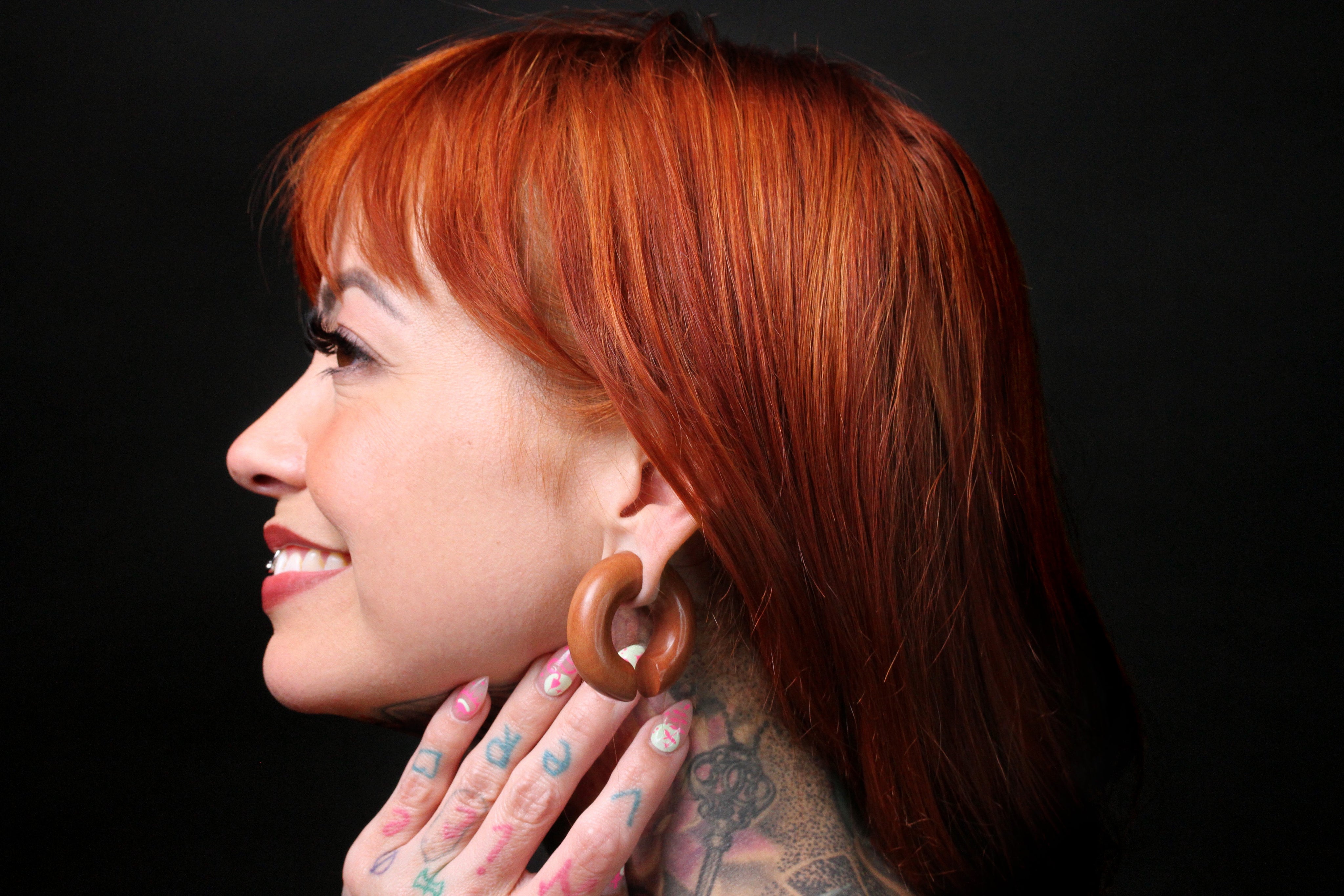 Wood Ear Hoops (Pair) - A070 – Two Feather Plugs