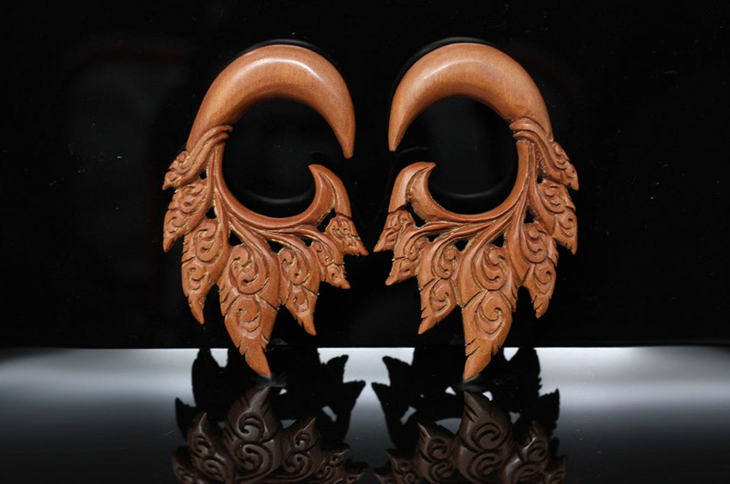 Stretched Ear Hand Carved Plugs, Tunnels, Gauge, and Hangers – Two ...