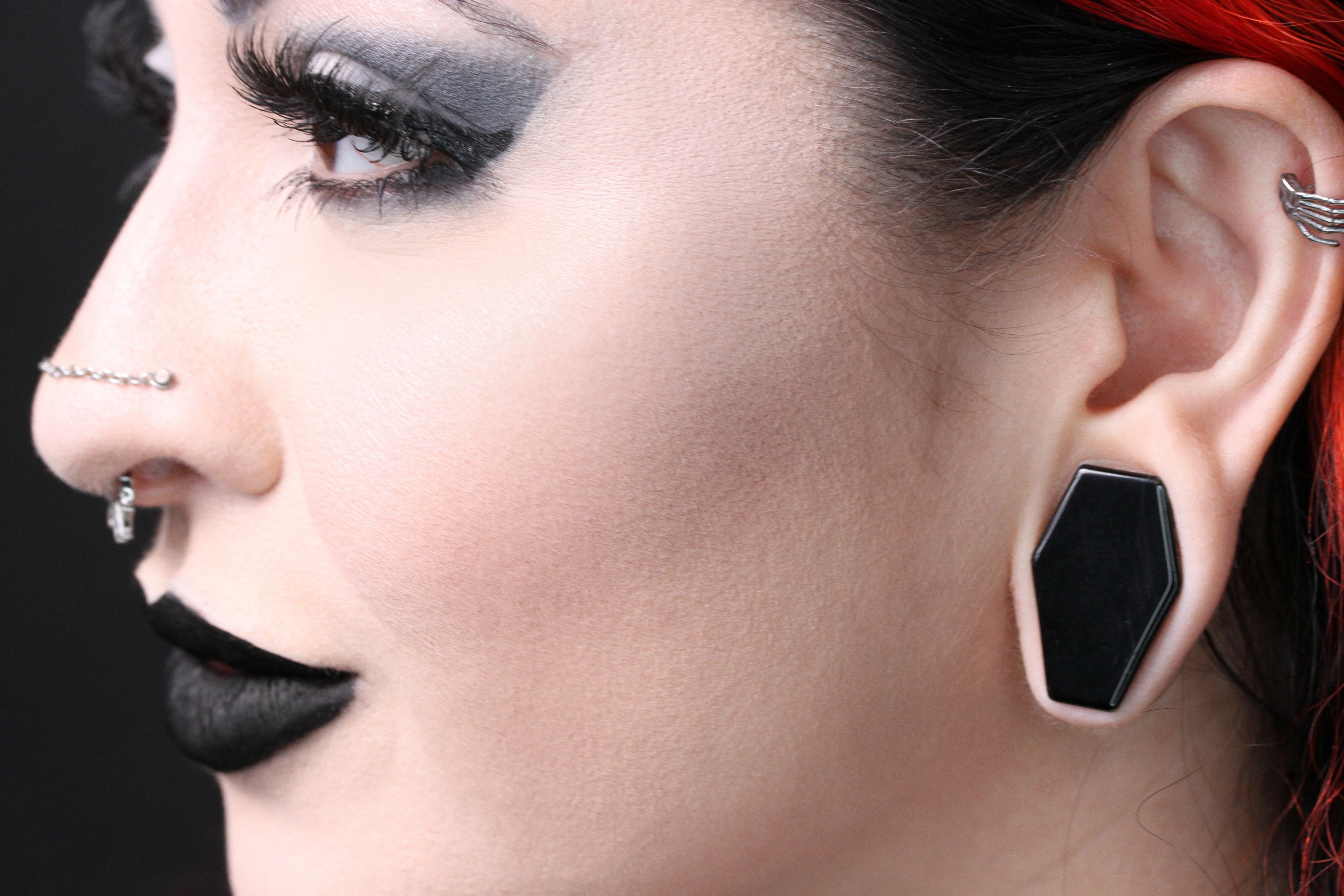 Black Obsidian Coffin Plugs - Stone Coffin Plugs - PH66 – Two Feather Plugs