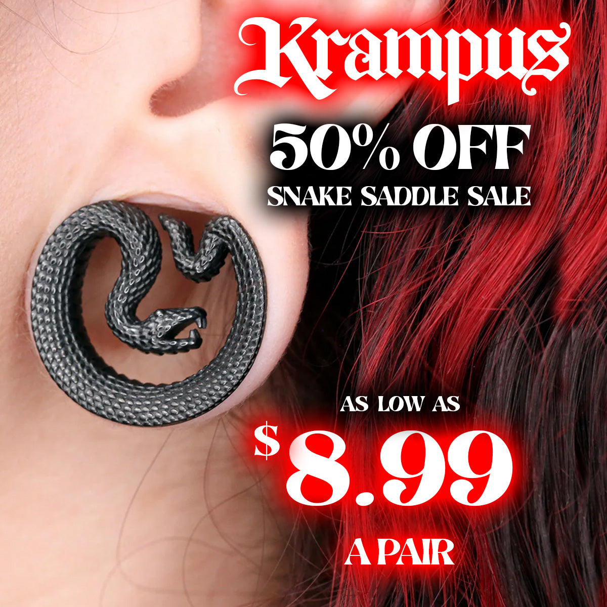 Snake Steel Saddles (Pair) - PSS90 – Two Feather Plugs