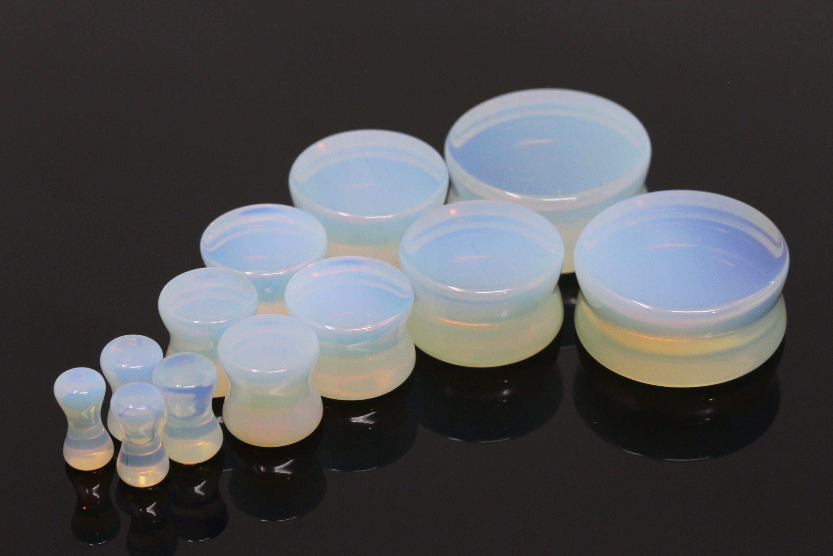 Opalite Plugs for stretched ears (Pair) - PH24 – Two Feather Plugs