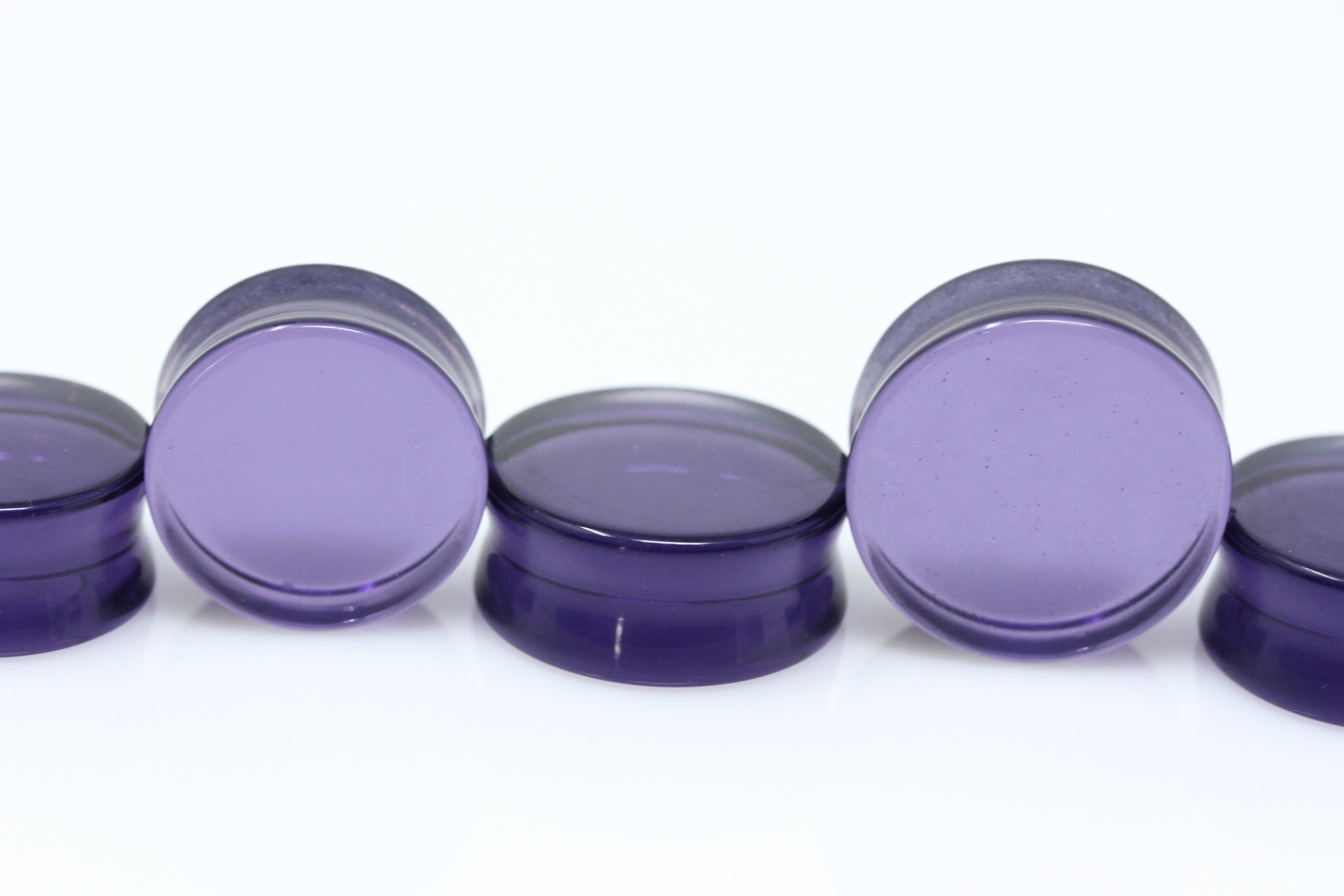 Purple Glass Plugs for Stretched Ears (Pair) - PH141 – Two Feather Plugs
