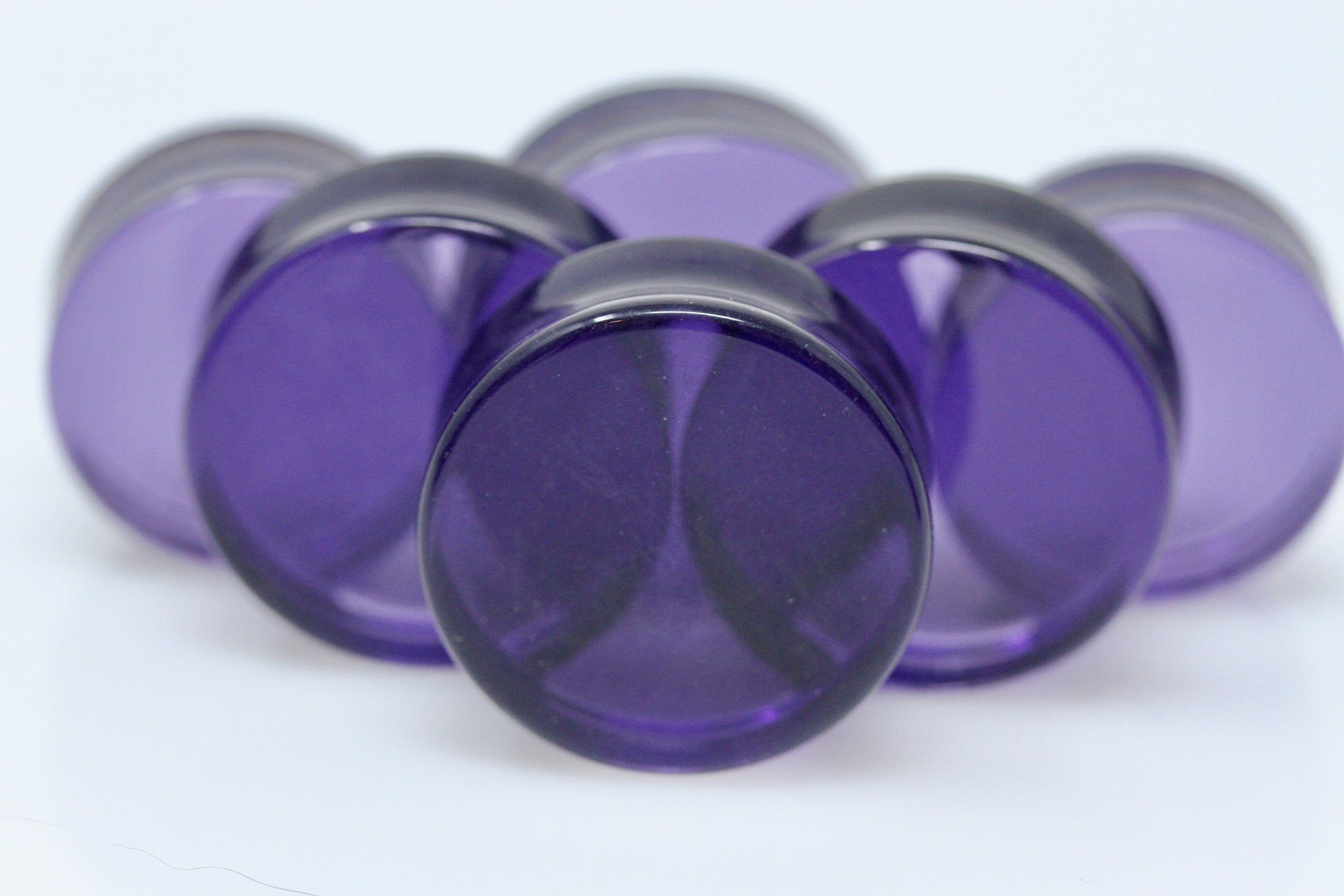 Purple Glass Plugs for Stretched Ears (Pair) - PH141 – Two Feather Plugs