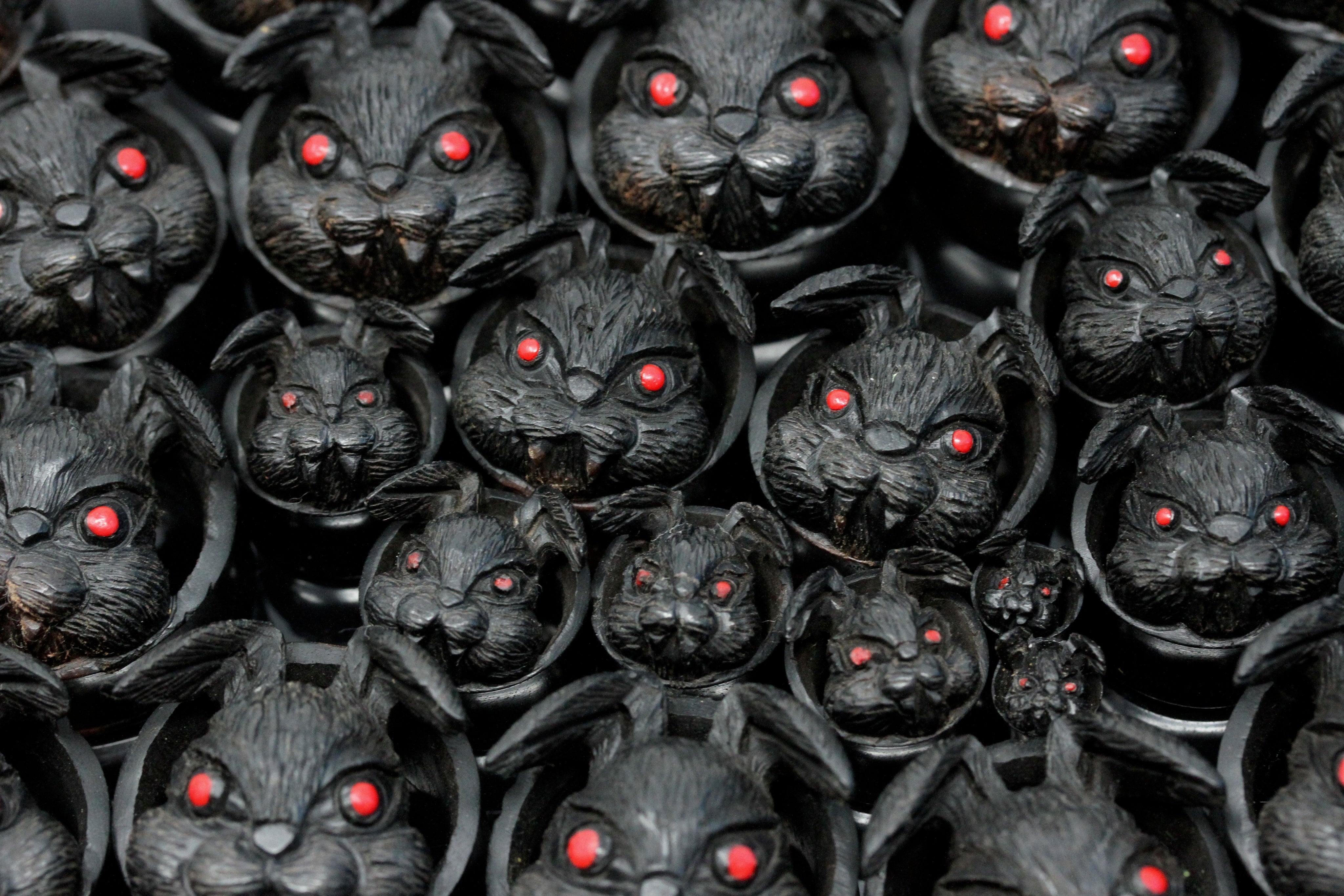 Fluffy Areng Wood Plugs - Hand Carved Evil Plugs (Pair) - PA136 – Two ...