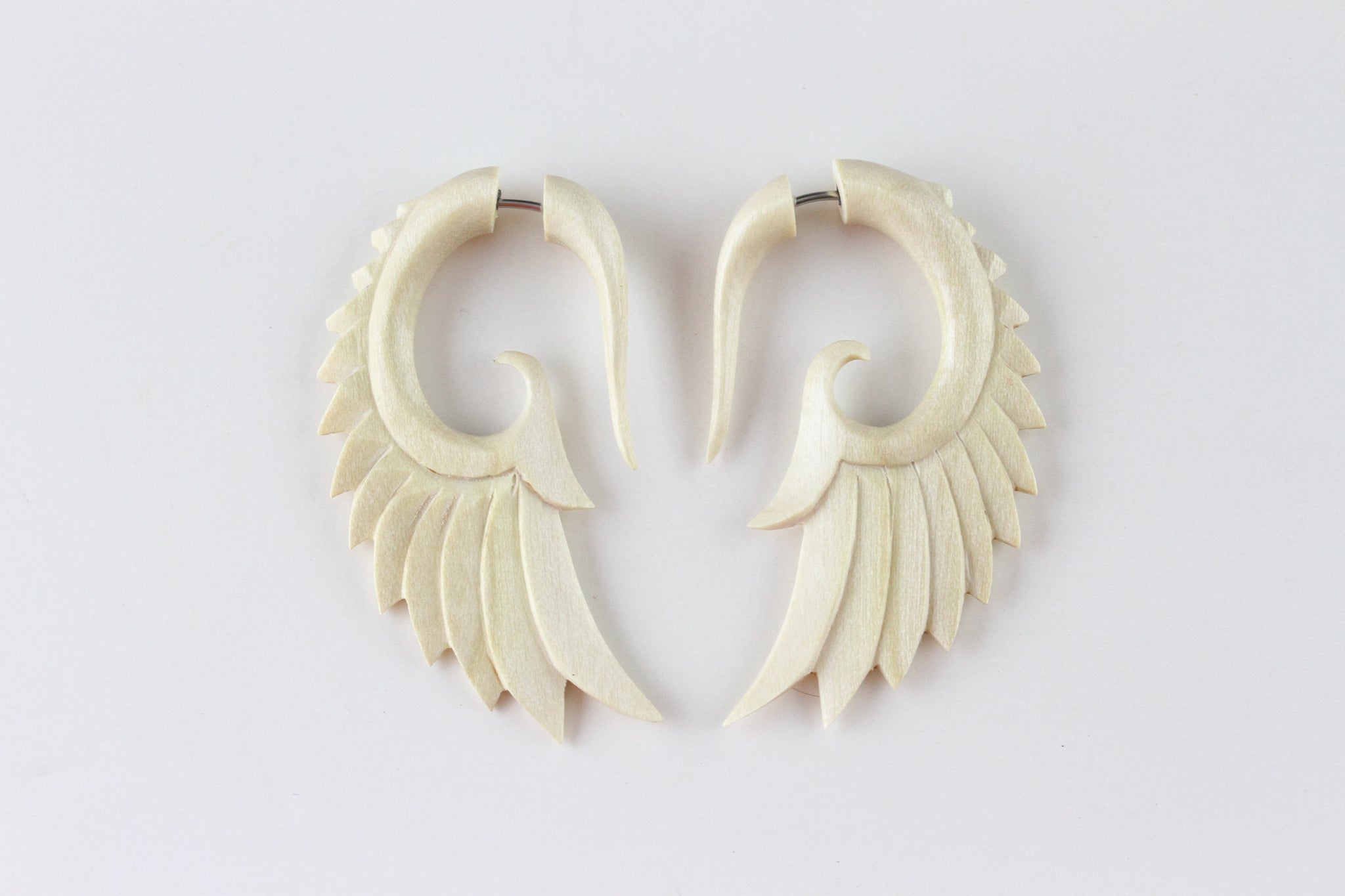 Wood Wings - Hanging Plugs (Pair) - E003 – Two Feather Plugs