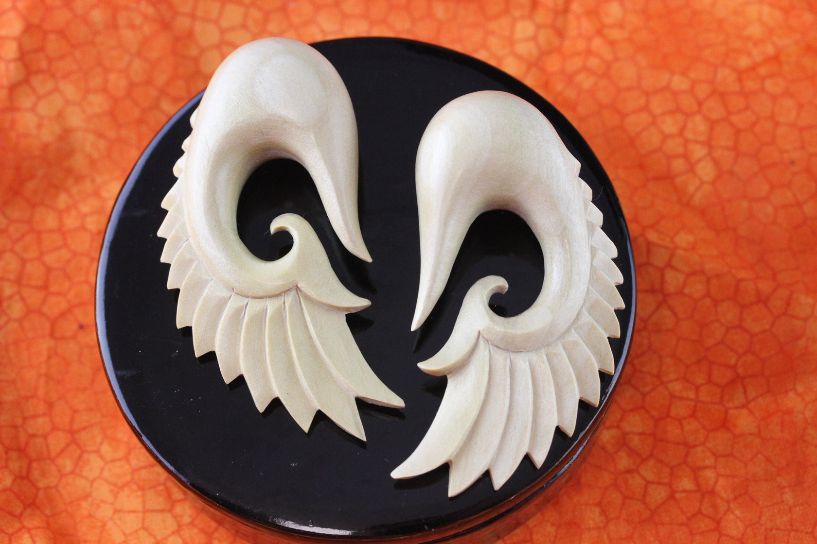 Wood Wings - Hanging Plugs (Pair) - E003 – Two Feather Plugs
