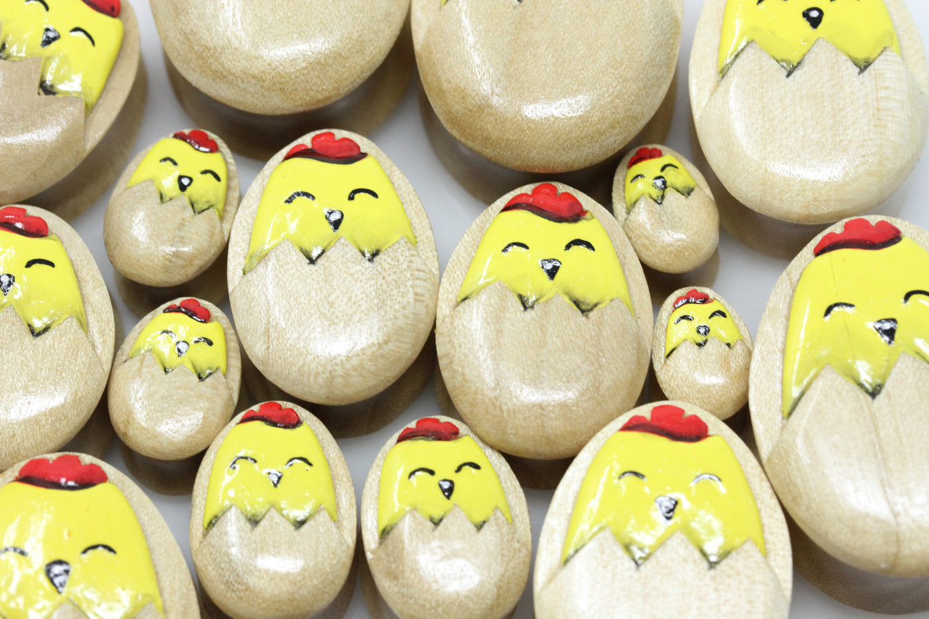 Chirpy Hand painted Egg shape Wood Plugs (Pair) - PA135 – Two Feather Plugs