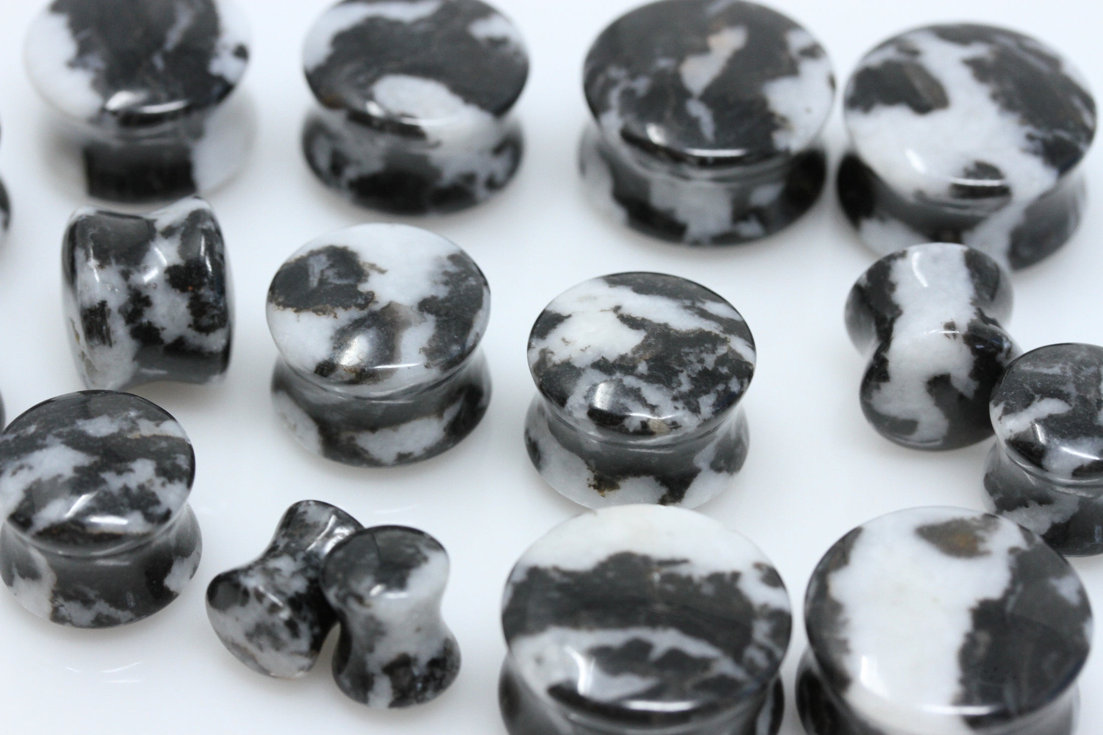 Zebra Jasper Plugs - Double Flared Plugs (Pair) - PH150 – Two Feather Plugs