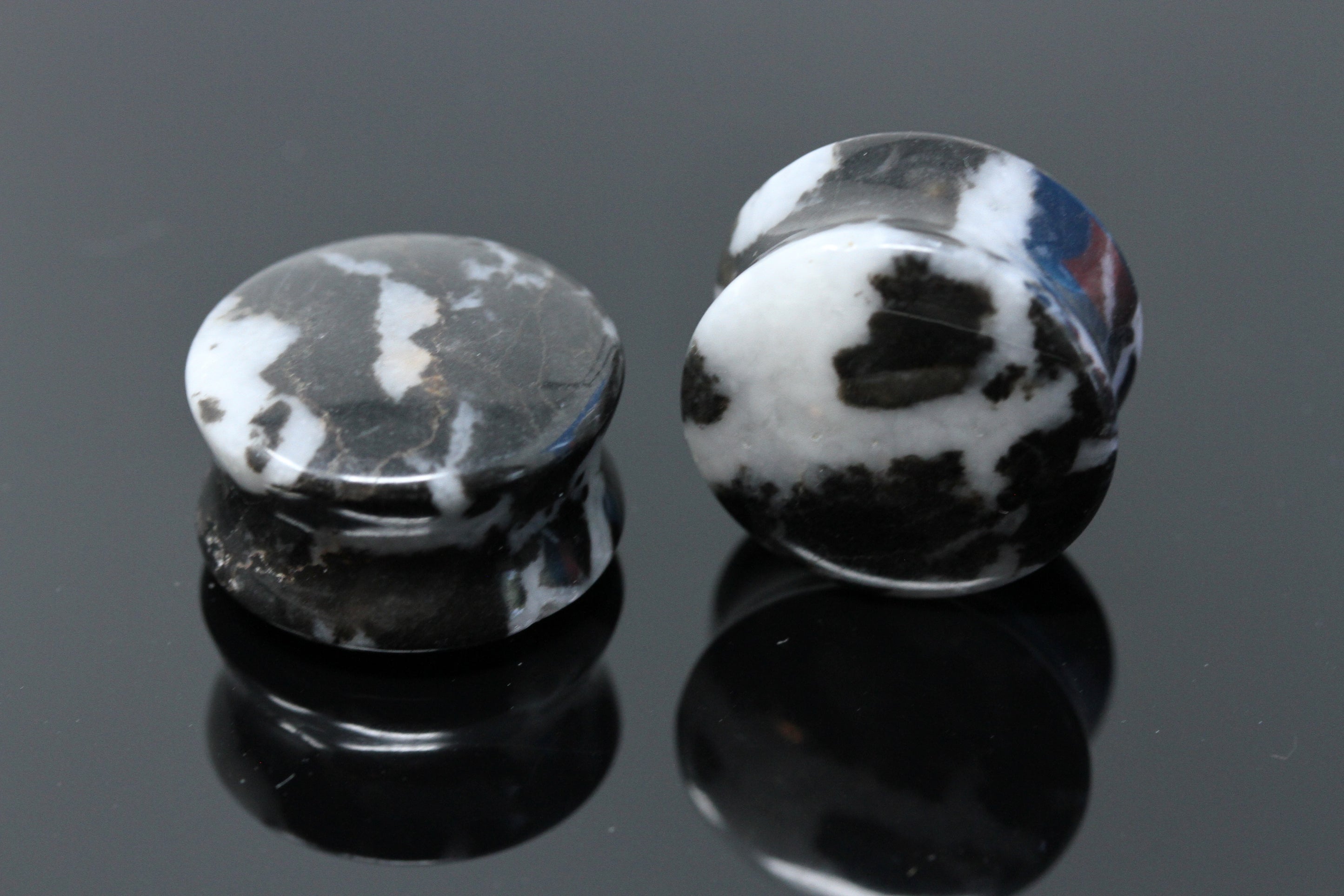Zebra Jasper Plugs - Double Flared Plugs (Pair) - PH150 – Two Feather Plugs