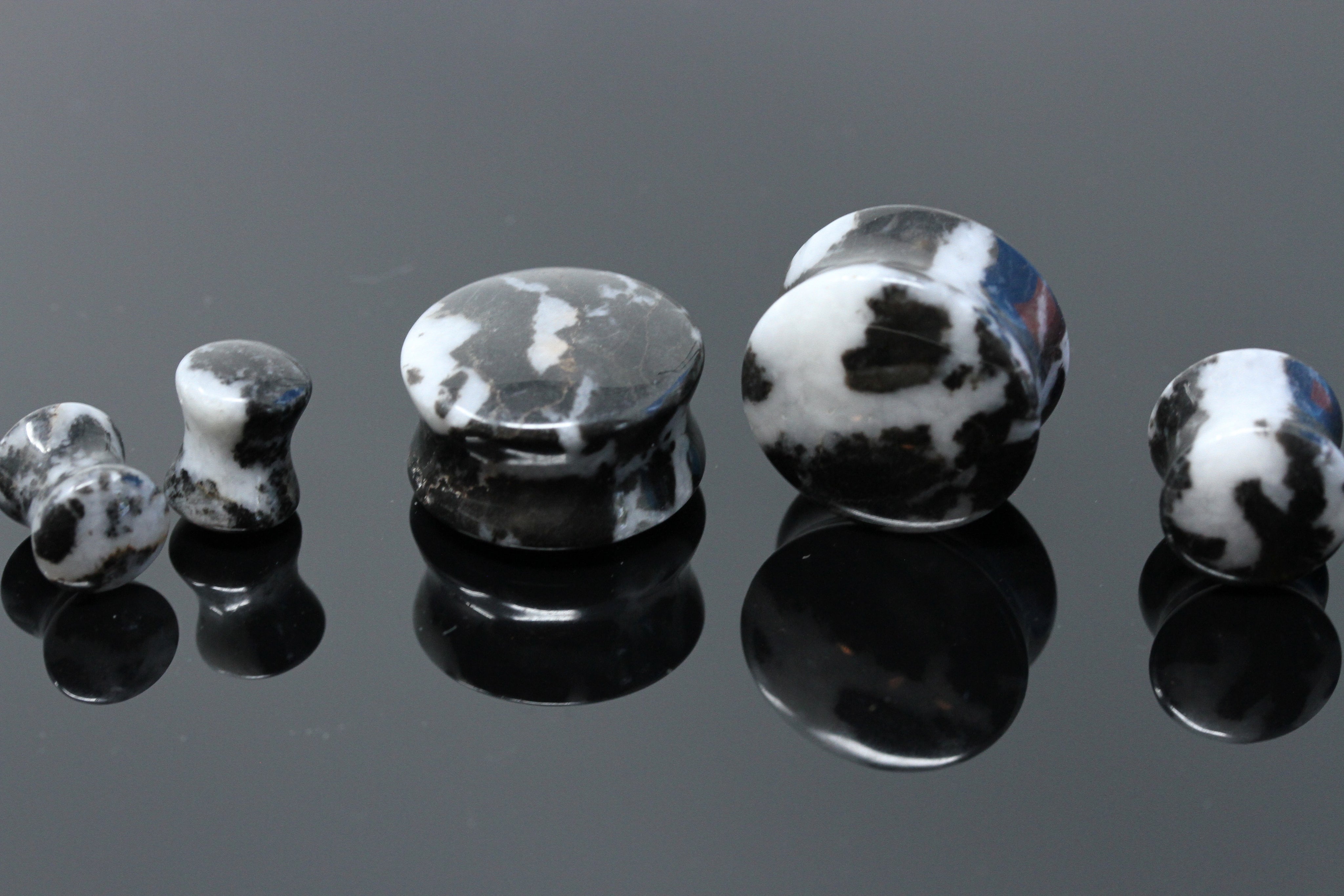 Zebra Jasper Plugs - Double Flared Plugs (Pair) - PH150 – Two Feather Plugs