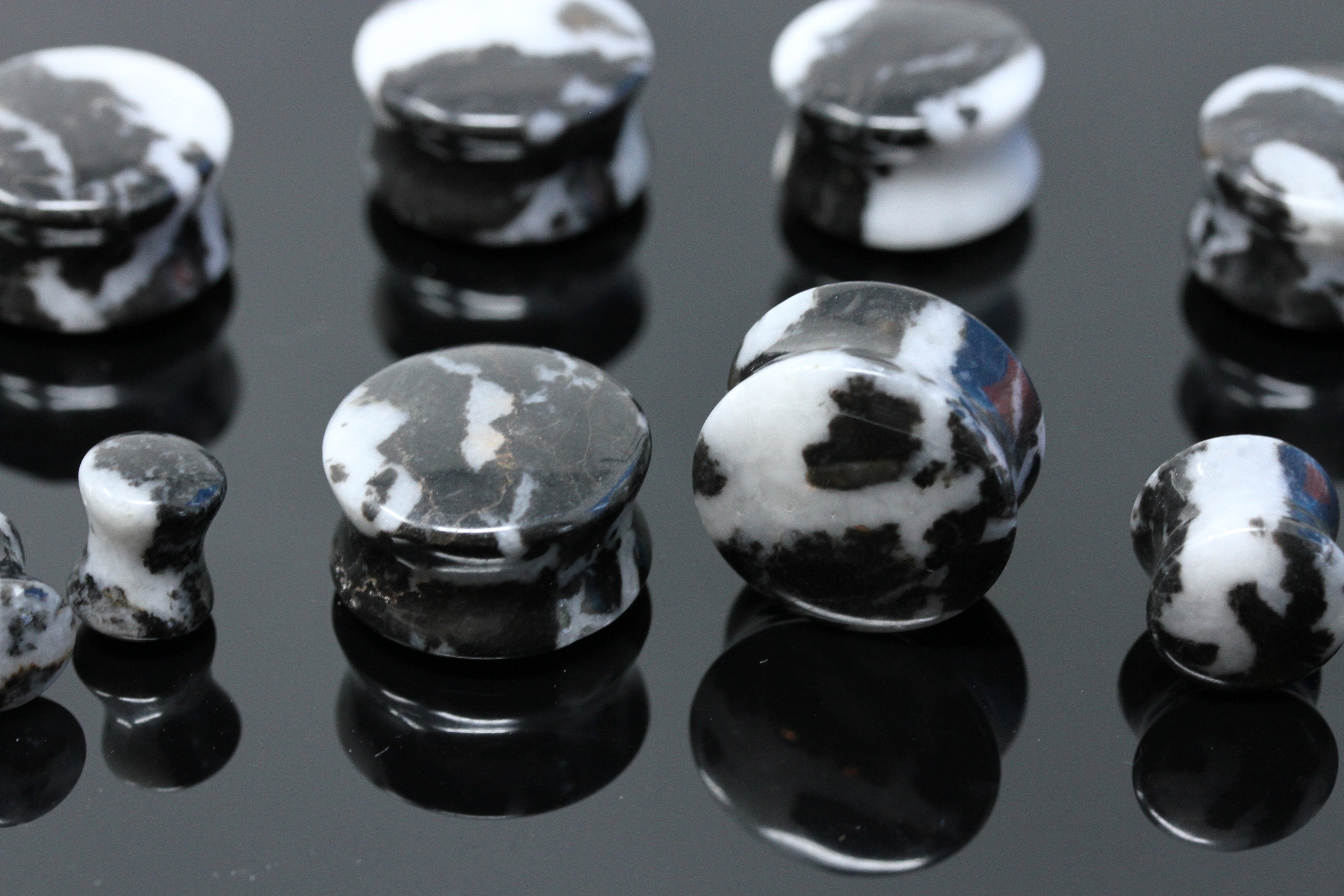 Zebra Jasper Plugs - Double Flared Plugs (Pair) - PH150 – Two Feather Plugs