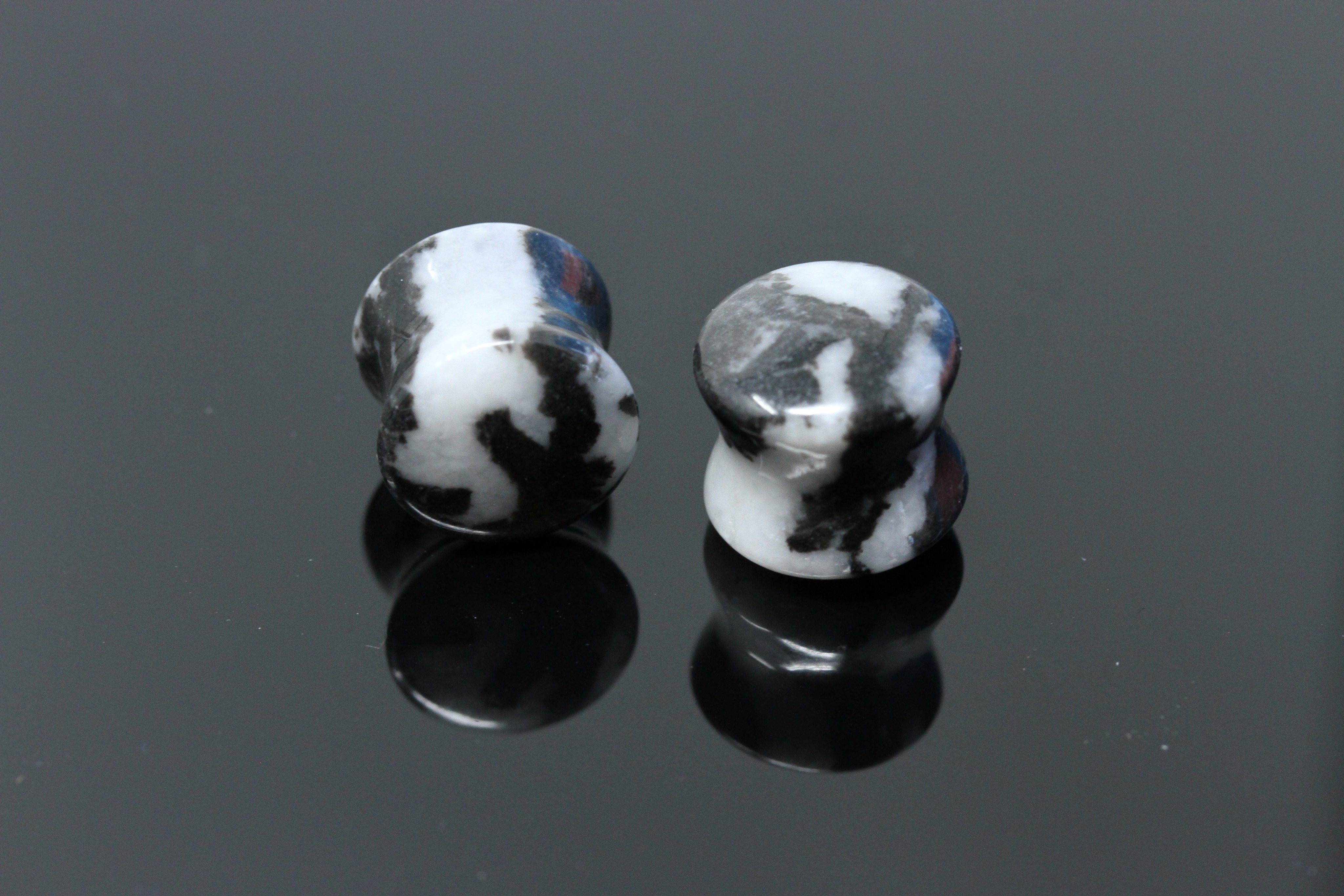 Zebra Jasper Plugs - Double Flared Plugs (Pair) - PH150 – Two Feather Plugs