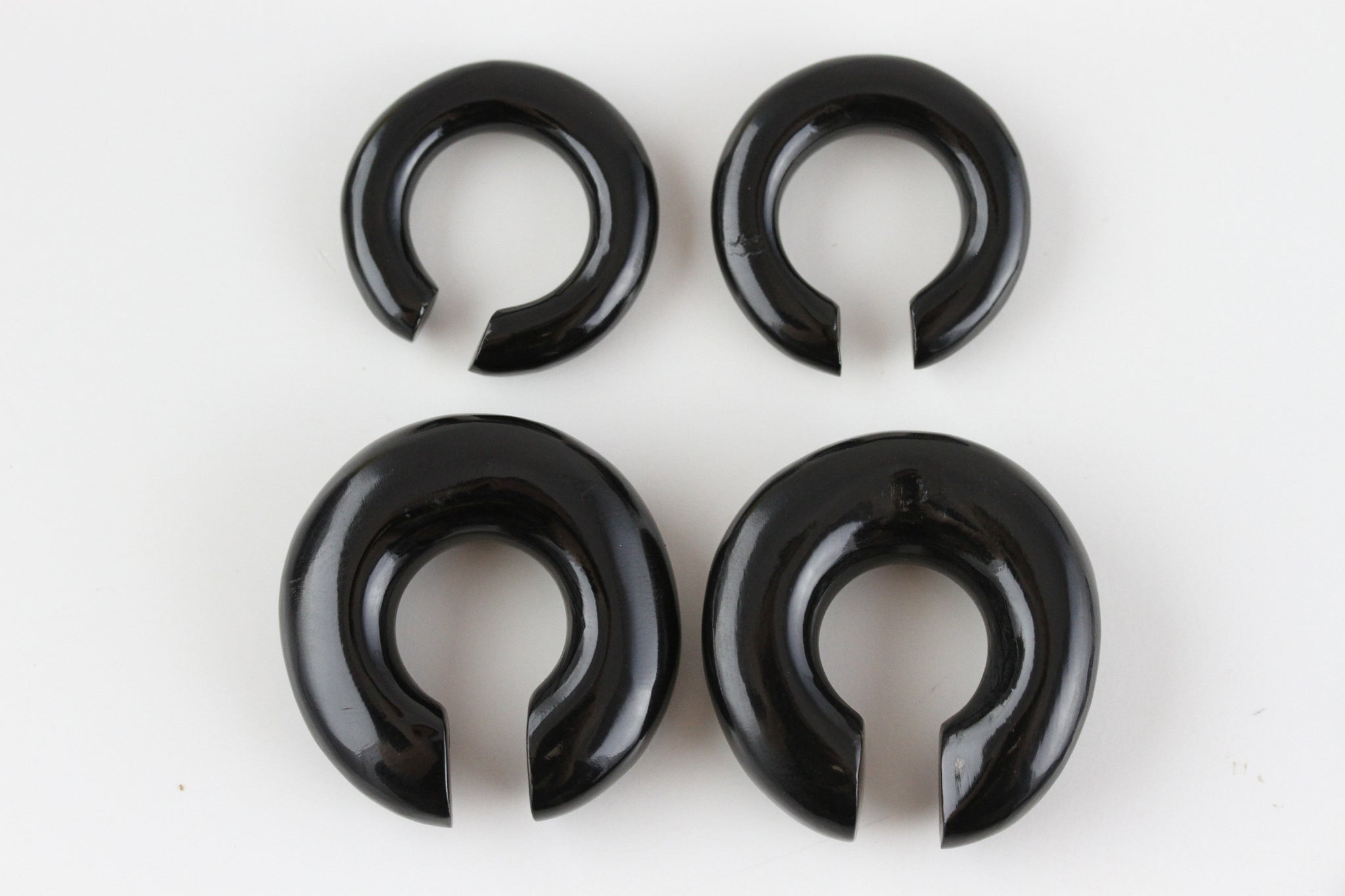 Horn Hoops for Stretched Ears - Hand Carved (Pair) - B047 – Two Feather ...