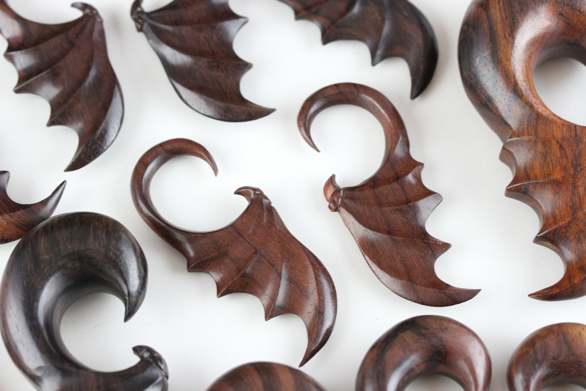 Bats Wings Hanging Plugs - Carved Wood Bat Wings - (Pair) - D045 – Two ...
