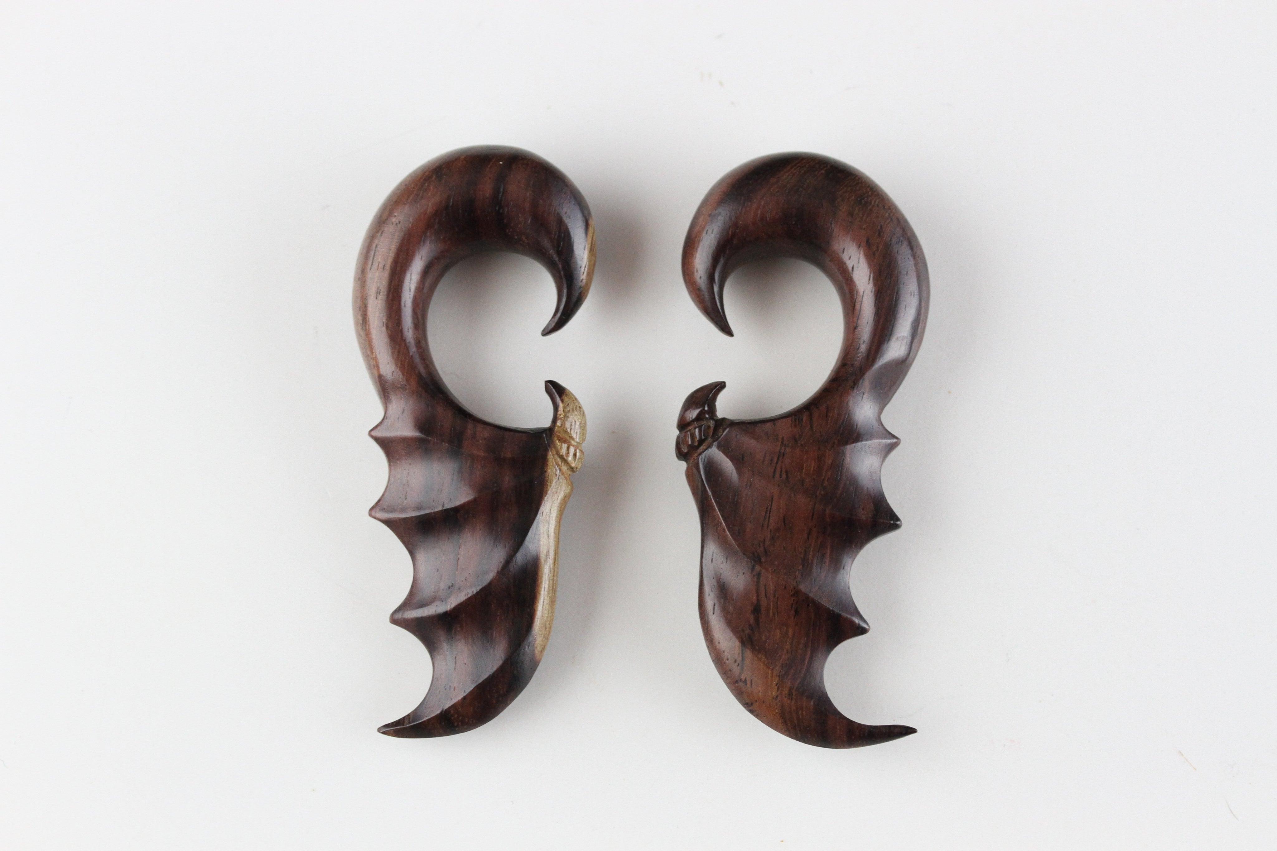 Bats Wings Hanging Plugs - Carved Wood Bat Wings - (Pair) - D045 – Two ...