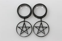 Pentagram Stainless Steel Danglers - Screw on Tunnel (Pair) - TF001 ...