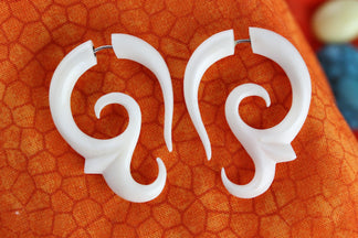 White Plugs for Gauged Ears - Stretch Plugs (Pair) - C056 – Two Feather ...