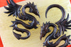 Serpent Dragon Plugs - Carved Wood Hanging Plugs (Pair) - D041 – Two ...