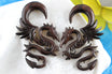 Serpent Dragon Plugs - Carved Wood Hanging Plugs (Pair) - D041 – Two ...