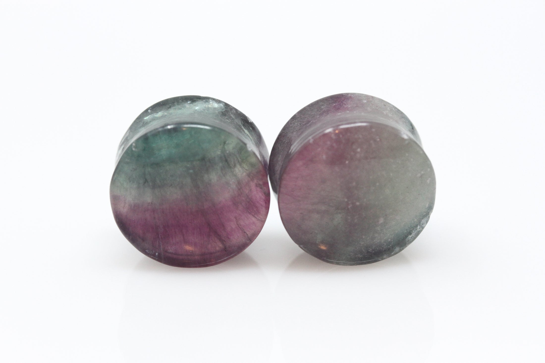 Natural Fluorite Plugs - Each Pair is Unique - PH65 – Two Feather Plugs