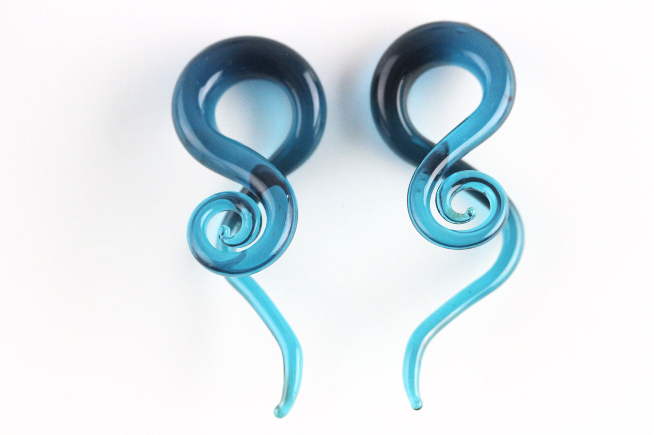 Blue Glass Twisting Hanger Plugs (5mm - 14mm) (Pair) - G002 – Two ...