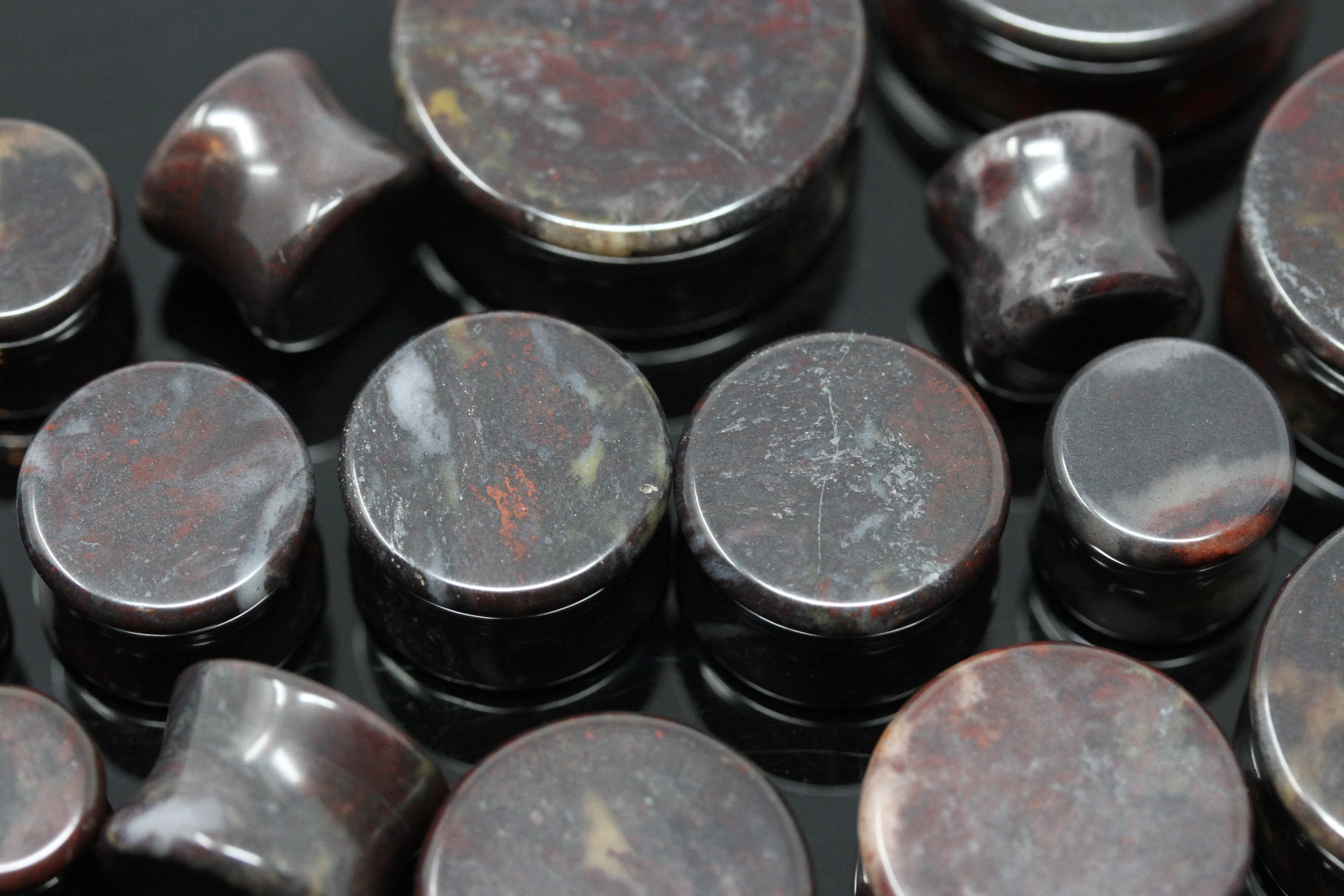 Black Magma Stone Plugs for stretched ears (Pair) - PH52 – Two Feather ...