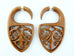 Carved Wooden Hanging Plugs - (Pair) - A040 – Two Feather Plugs