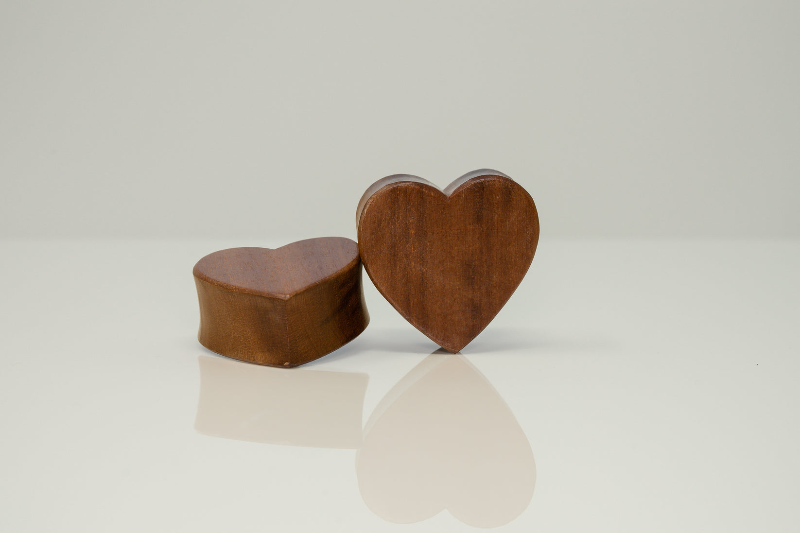 Carved Wooden Heart Gauges - Wood Heart Plugs (Pair) - PA44 – Two ...