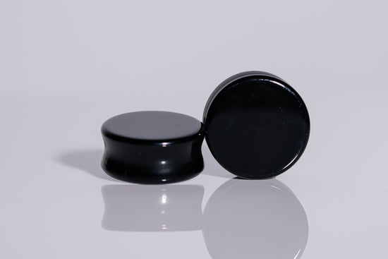 Obsidian Black Plugs (Pair) - PH125 – Two Feather Plugs
