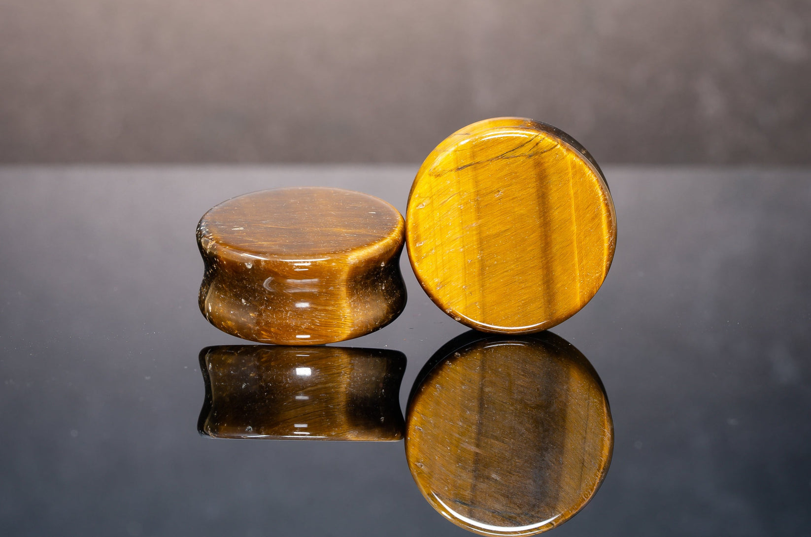 Tiger Eye Plugs (Pair) - PH29 – Two Feather Plugs