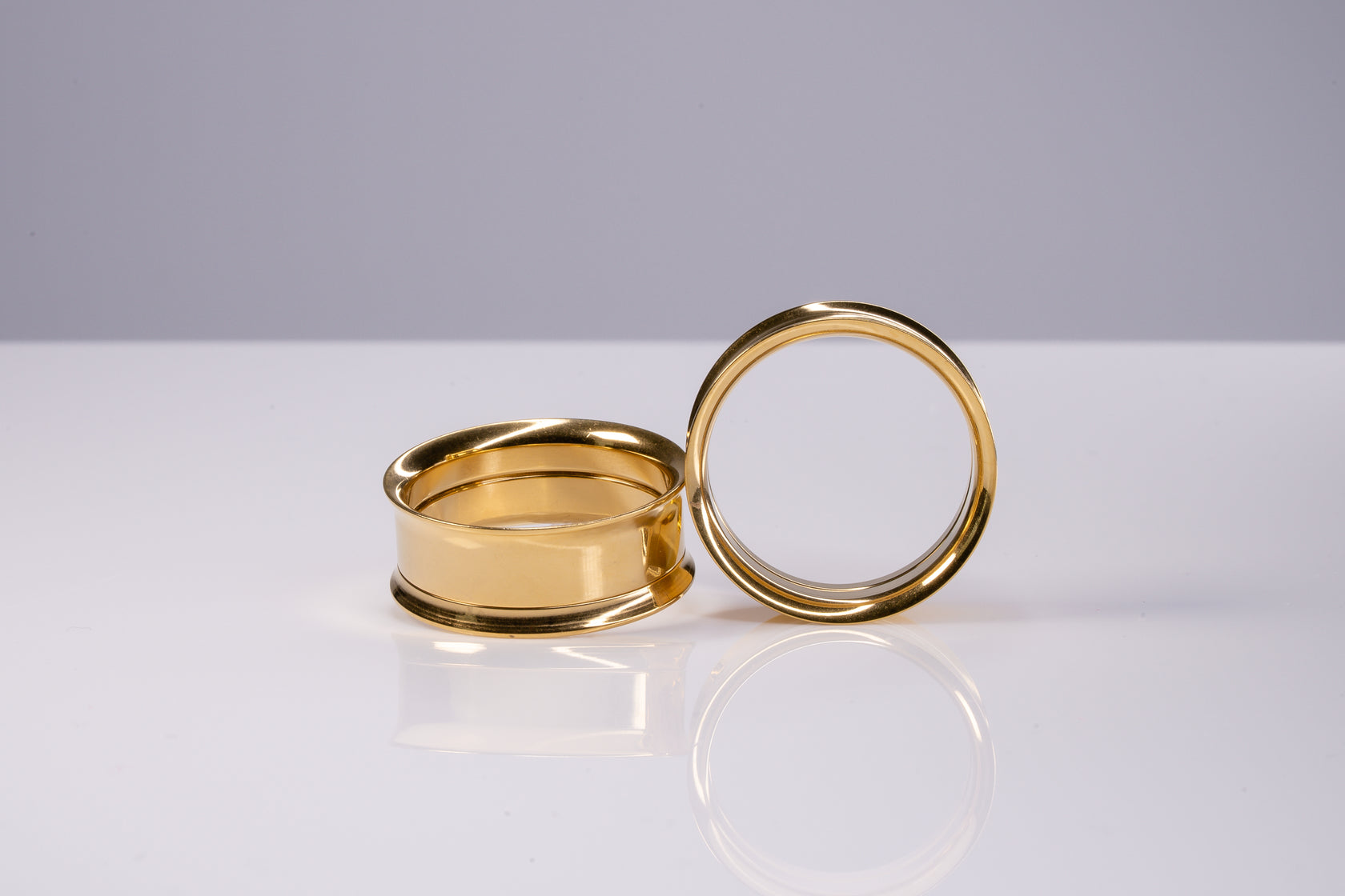 Gold Colored Stainless Steel Tunnels - Screw on Tunnel (Pair) - PSS02 ...